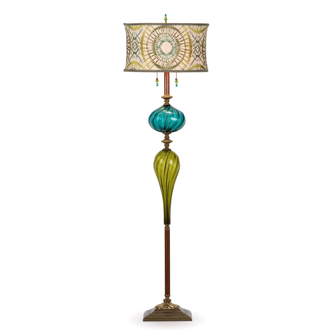 Kinzig Lamps, Hand Blown Glass Lamps with Embroidered Silk Shades ...