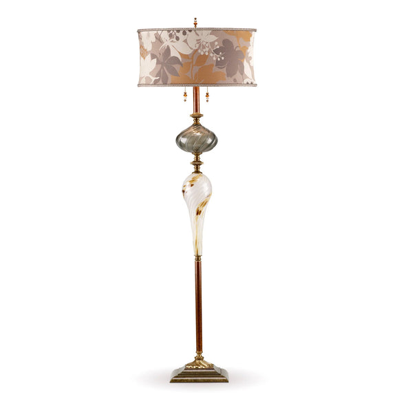 Kinzig Lamps, Hand Blown Glass Lamps with Embroidered Silk Shades ...