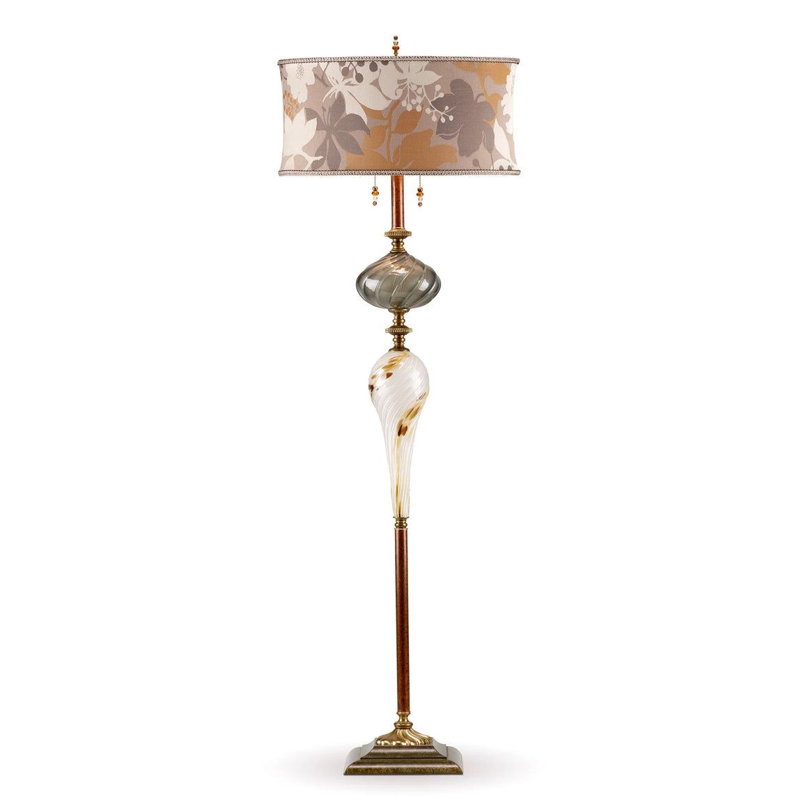 Kinzig Lamps, Hand Blown Glass Lamps with Embroidered Silk Shades ...