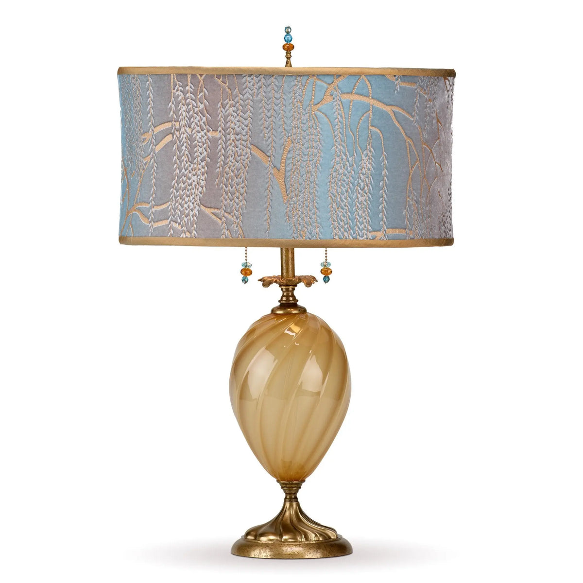 Kinzig Design Ashton Table Lamp Colors Gold Opaue Blown Glass Base With ...