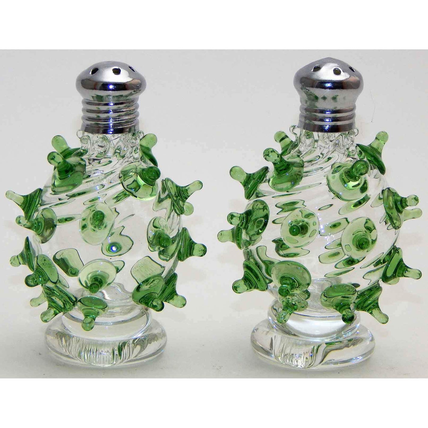 Green Poking Ball Blown Glass Salt and Pepper Shaker 201, Four Sisters ...