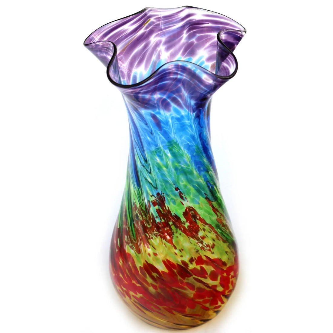 Glass Rocks Dottie Boscamp Rainbow Optic Series Fluted Glass Vase ...