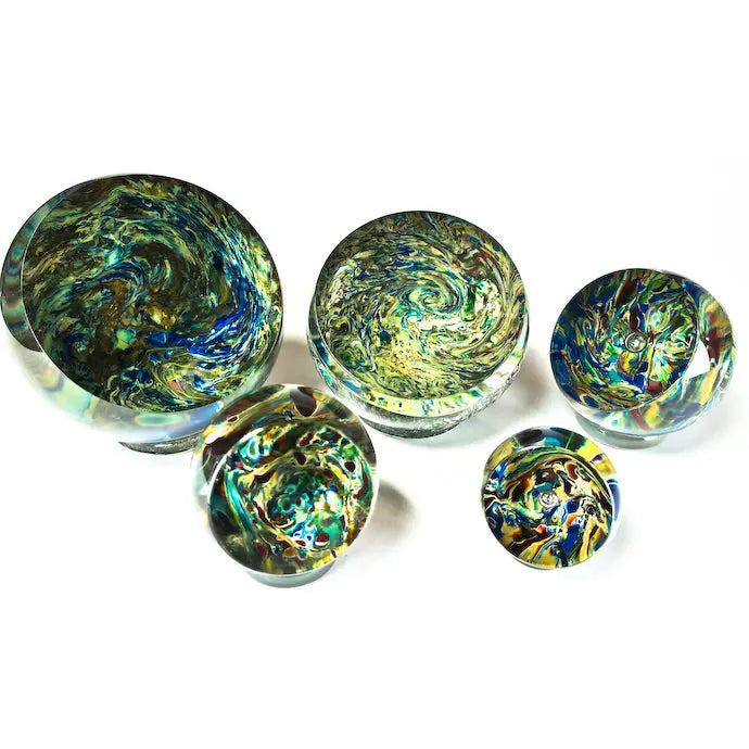 Grateful Gathers Glass Hollow Earth Sphere Paperweight Handblown Glass ...