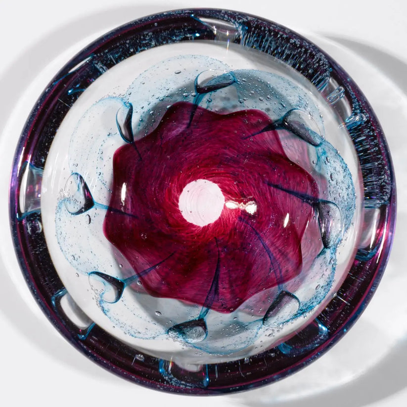 Hot Glass Alley Jake Pfeifer Foil Swedish Pink Bowl Artistic Handblown ...