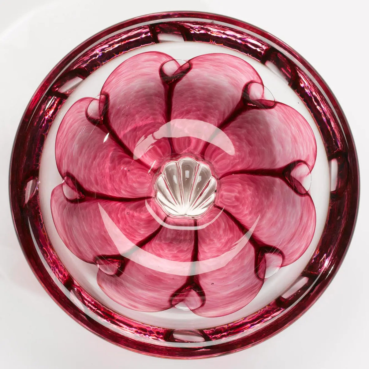 Hot Glass Alley Jake Pfeifer Shell Swedish Pink Bowl Artistic Handblown ...