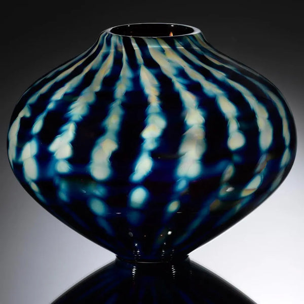 Hot Glass Alley Jake Pfeifer Treasure Chubby Optic Stripe Vase Artistic ...