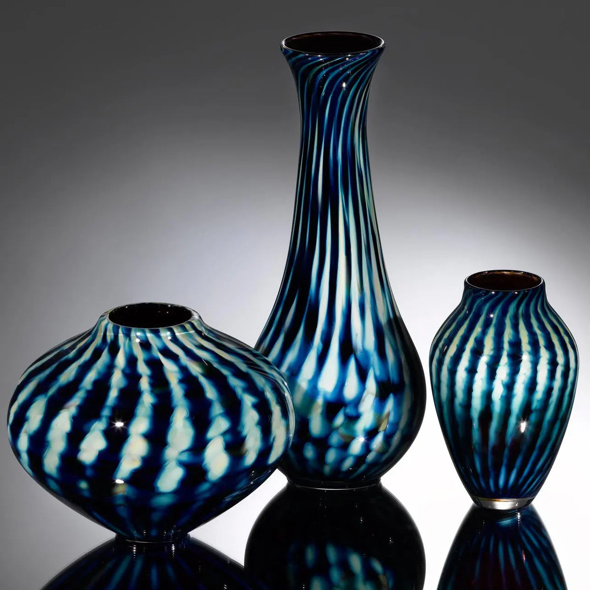 Hot Glass Alley Jake Pfeifer Treasure Chubby Optic Stripe Vase Artistic ...