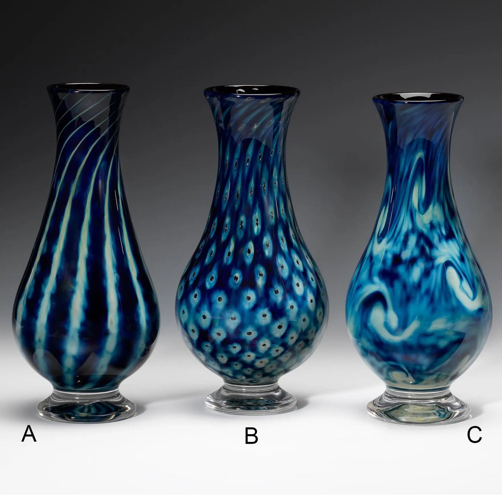 Hot Glass Alley Jake Pfeifer Treasure Teardrop Footed Vases Artistic ...