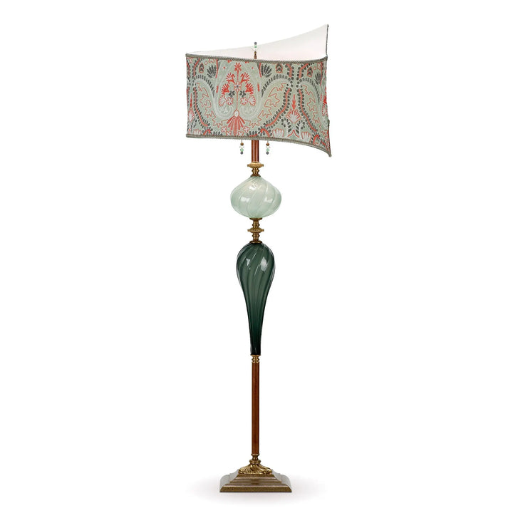 Kinzig Lamps, Hand Blown Glass Lamps with Embroidered Silk Shades ...