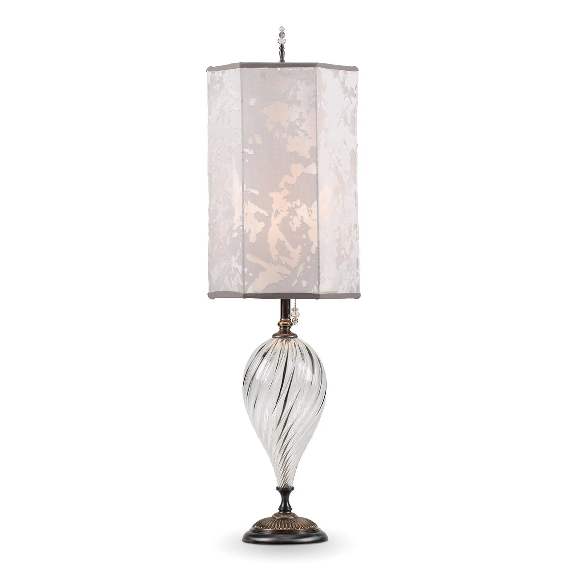 Kinzig Lamps, Hand Blown Glass Lamps with Embroidered Silk Shades ...