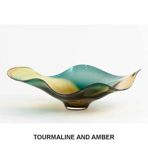 Krystyna Glass Two Tone Deco Platter Shown in Amethyst and Tourmaline ...