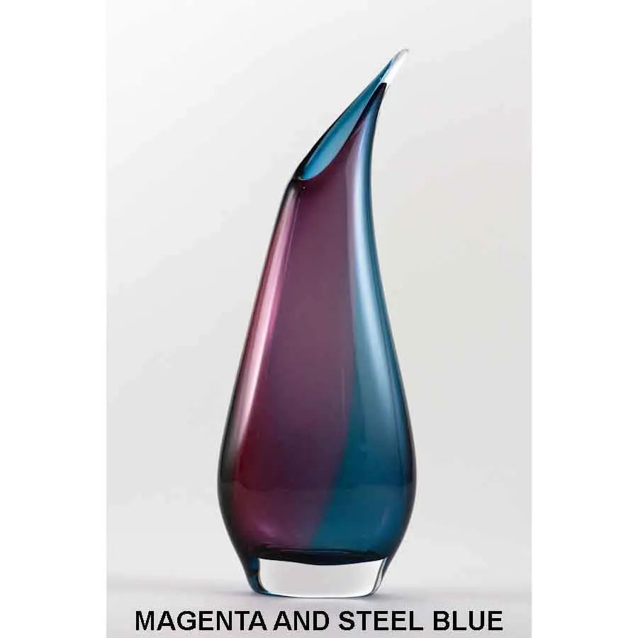 Krystyna Glass Two Tone Oval Vase Point Shown in Amethyst and ...