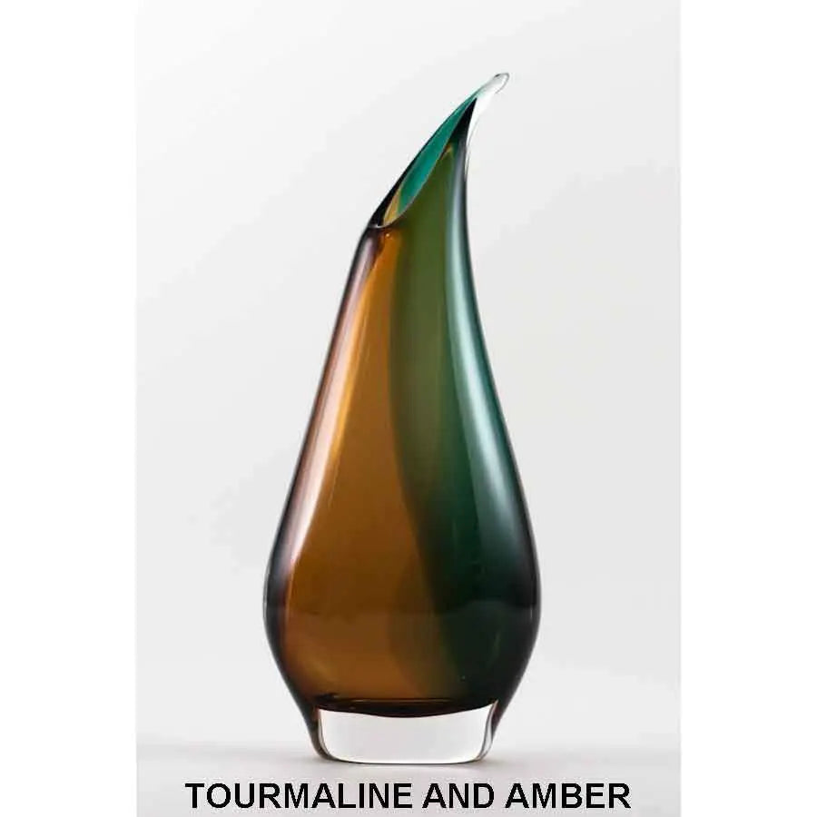 Krystyna Glass Two Tone Oval Vase Point Shown in Amethyst and ...