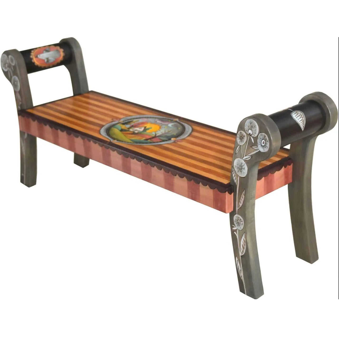 Sticks Rolled Arm Bench BEN053 Artistic Artisan Designer Benches ...