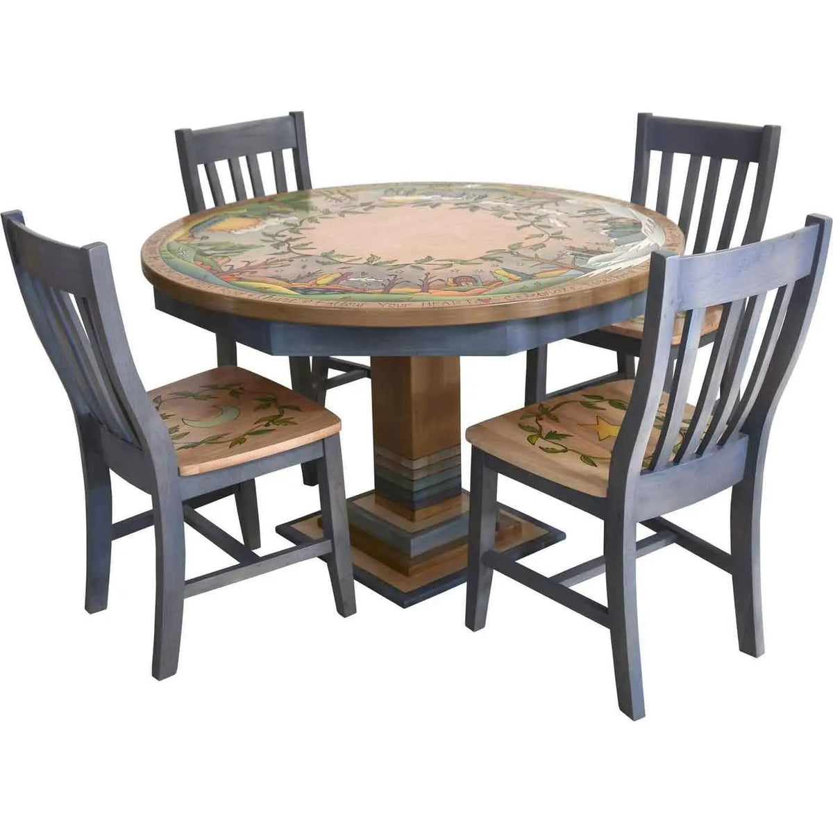 Sticks Round Dining Table With Pops Chairs DIN032 DIN034 DIN036 CHR800 ...